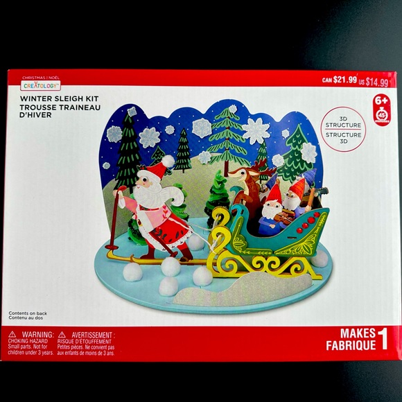 Toys | Winter Sleigh Santa Christmas Paper Activity 3d Kids Craft Kit ...